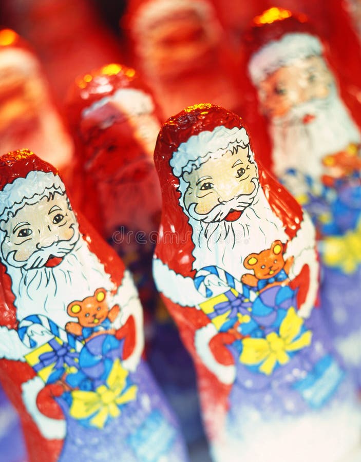 Santa Claus; chocolate stock image. Image of interior - 3213269