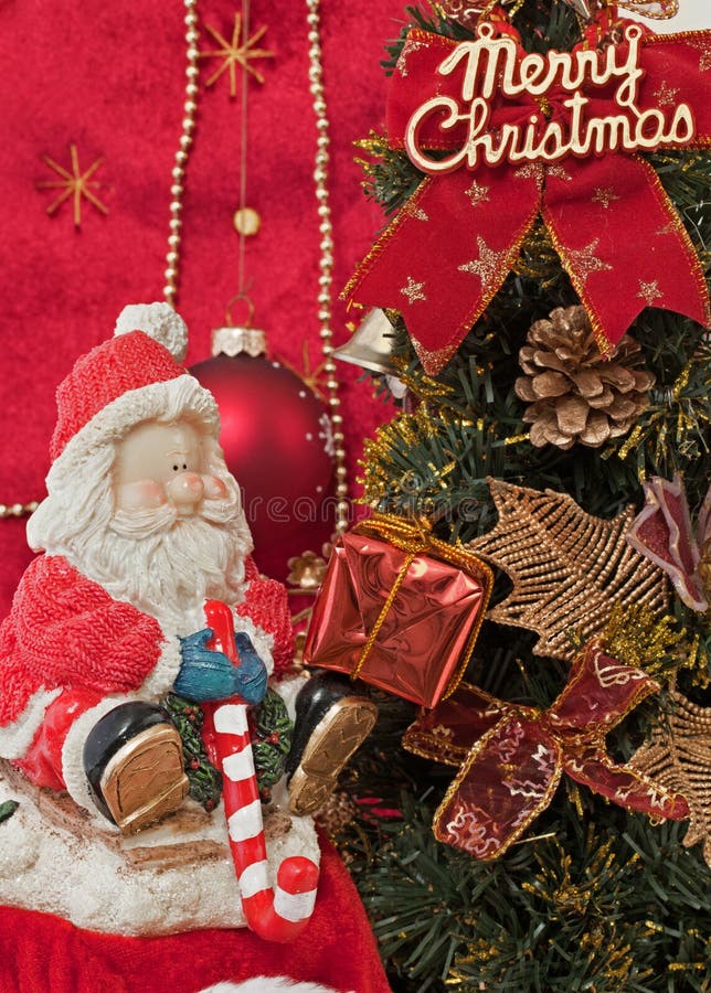 Santa Claus and Christmas Gift Stock Photo - Image of white, tree: 28074956