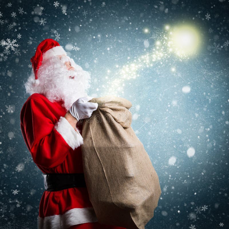 Christmas Holiday Background with Presents and Magic Box. Stock Vector ...