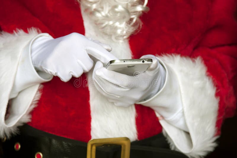 Santa Claus Christmas Mobile Phone Stock Photo - Image of device ...