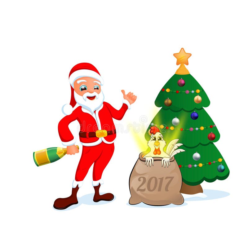Santa Claus with Christmas Toys and Candy Stock Vector - Illustration ...