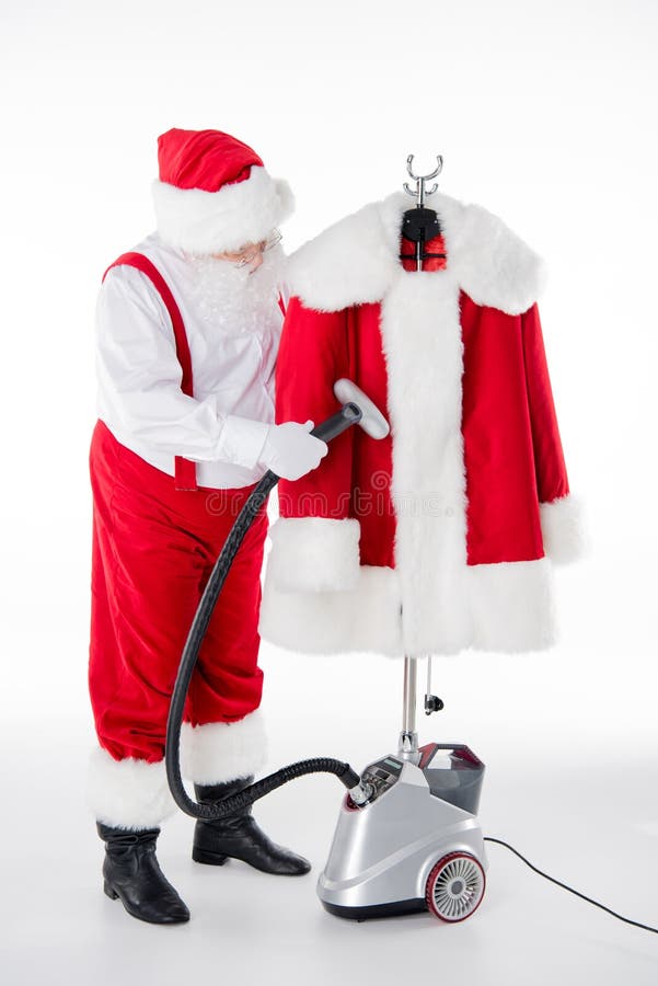 Santa Claus cleaning coat stock photo. Image of happy - 88127590