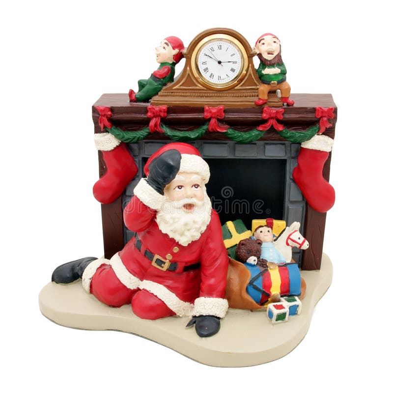 Santa Claus clock stock photo. Image of stocking, holidays - 7280628
