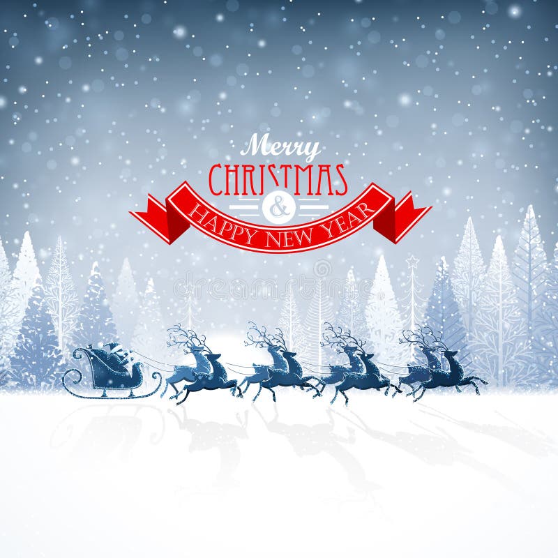 Santa Claus con el reno ilustración del vector. Ilustración de noel ...