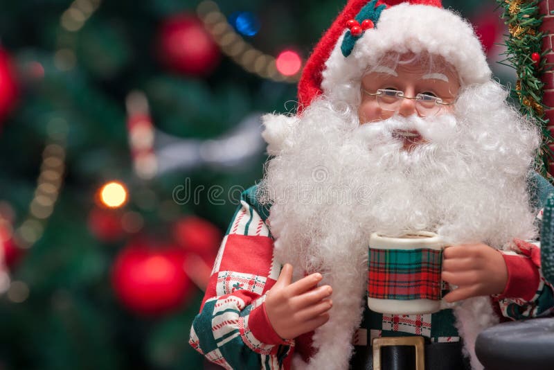Santa Claus with cup stock image. Image of decorative - 79940911
