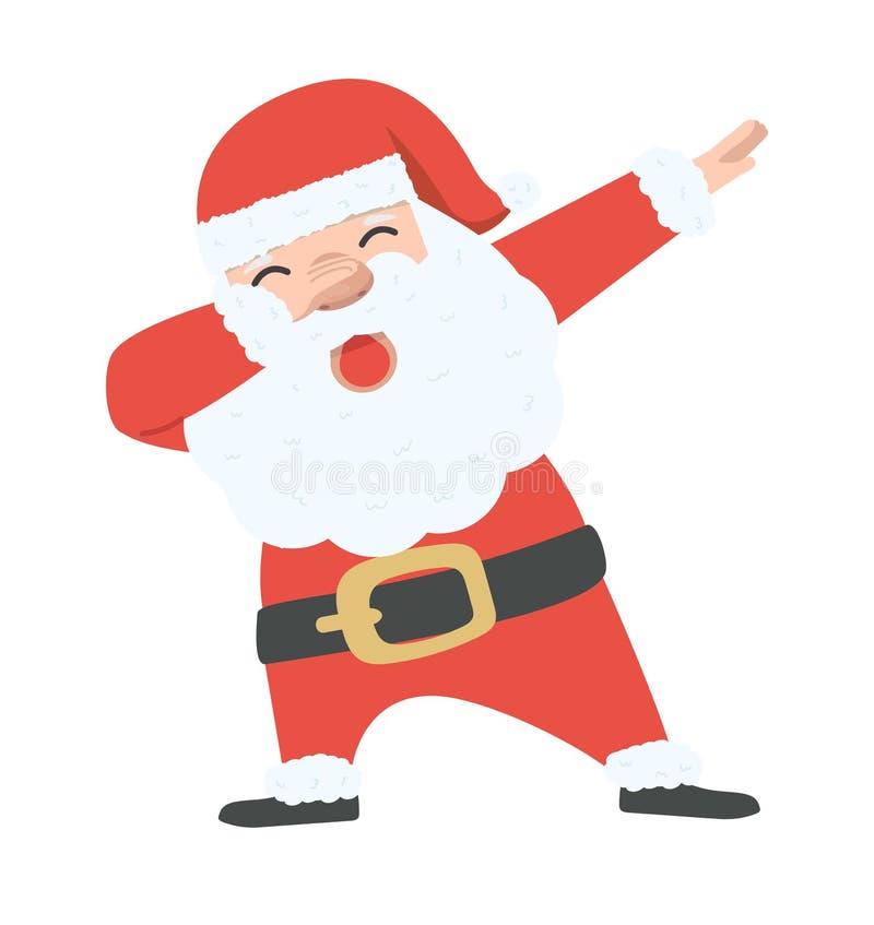 Santa Claus Dabbing Dance Vector Cartoon Stock Vector - Illustration of ...