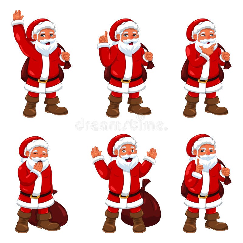 Santa Claus Carrying Present Bags and Holding a Name List with K Stock ...