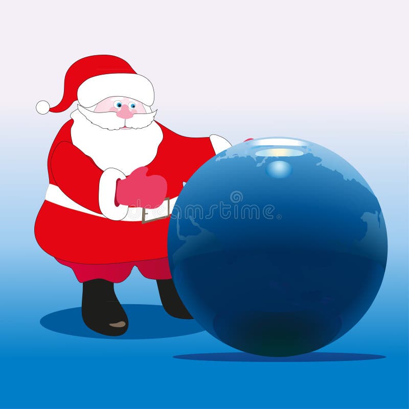 Santa Claus and Earth stock vector. Illustration of claus - 22188592