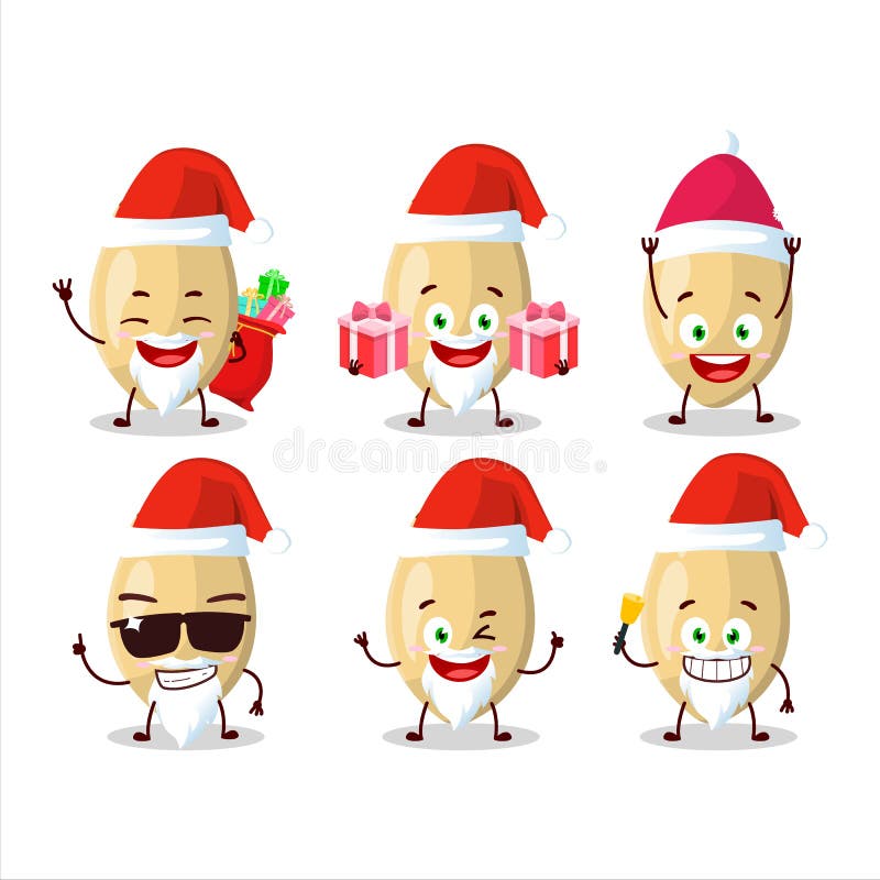 Santa Claus Emoticons with Pine Nuts Cartoon Character Stock Vector ...