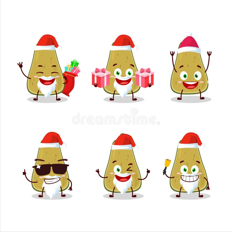 Santa Claus Emoticons with Slice of Squash Cartoon Character Stock ...