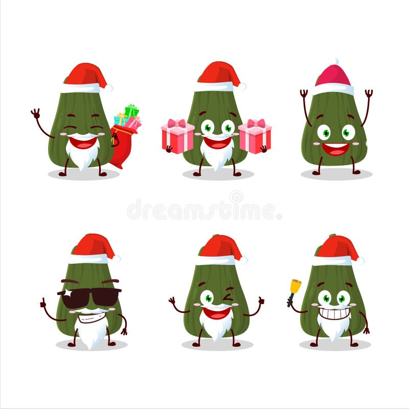 Santa Claus Emoticons with Squash Cartoon Character Stock Vector ...