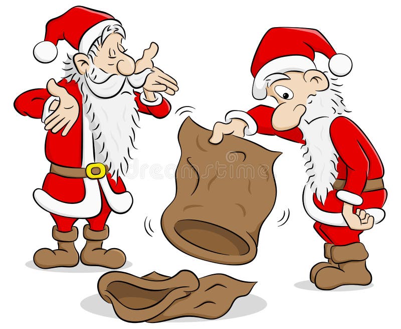 Santa Claus with Empty Bags Stock Vector - Illustration of expression ...