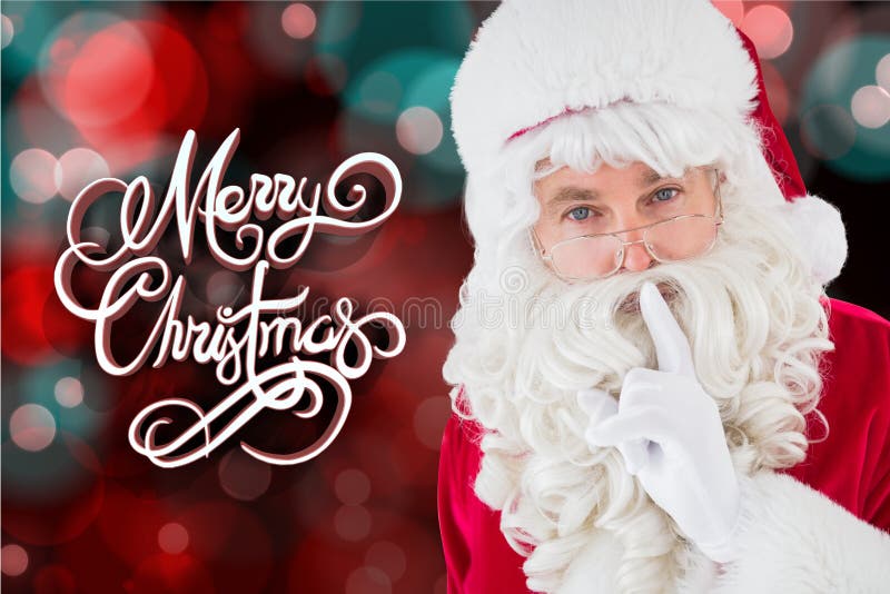 Santa Claus with on Finger on Lips Stock Photo - Image of holidays ...