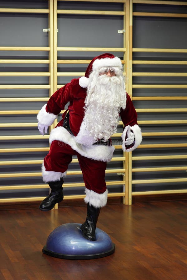 Lively Santa Claus Fitness Training Stock Photo - Image of karate ...