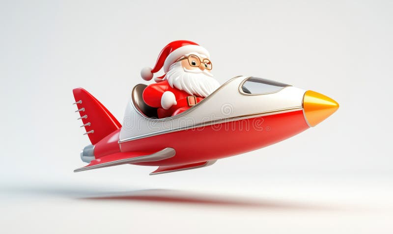 Santa Claus flying rocket stock image. Image of happiness - 356976765