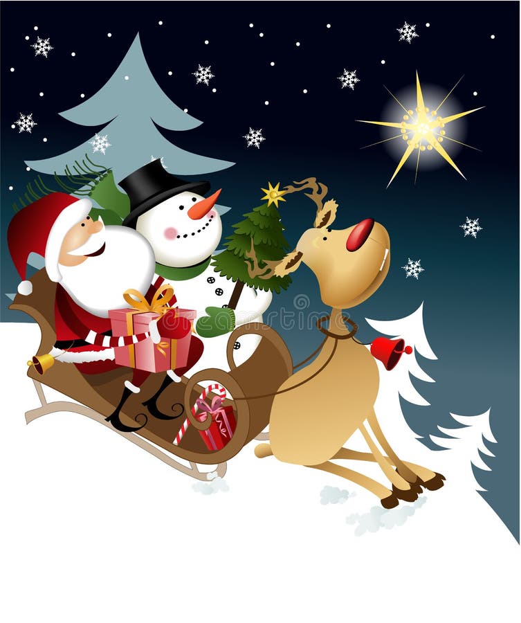 Santa Claus on a Snowmobile. Vector Editable. Stock Vector ...