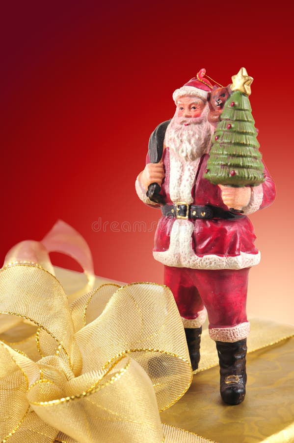 Santa Claus and Gift Box stock photo. Image of greeting - 16889490