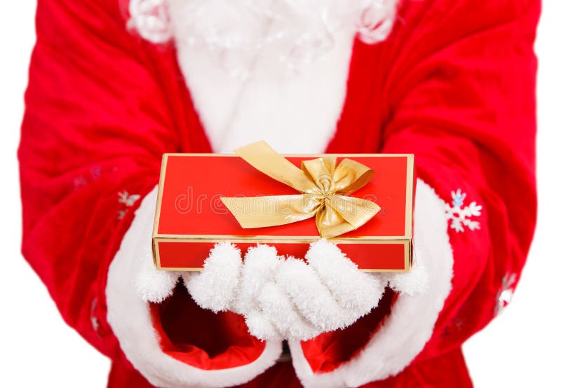 Santa Claus with Gift Box stock photo. Image of adult - 47001234