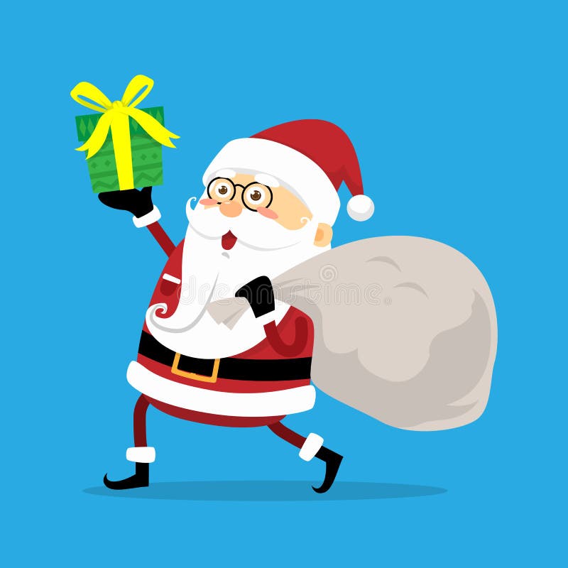 Santa Claus with the Gift and Present Bag on ISolated Background Stock ...