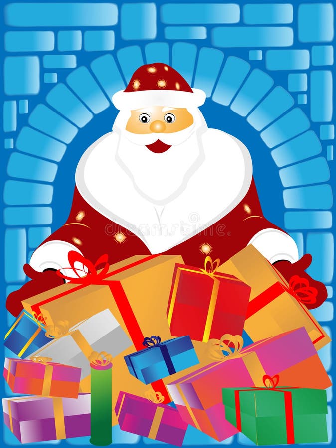 Santa Claus and gifts stock illustration. Illustration of santa - 11998188