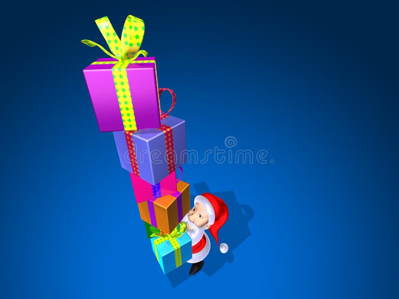 Santa Claus with gifts stock illustration. Illustration of belt - 3504923