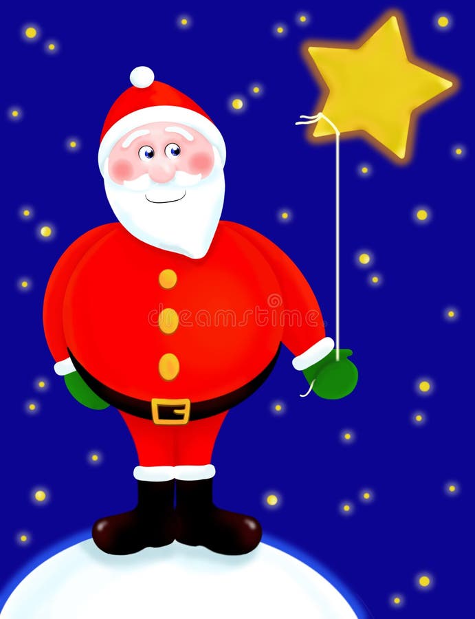 Santa Claus gives stars stock illustration. Illustration of custom ...