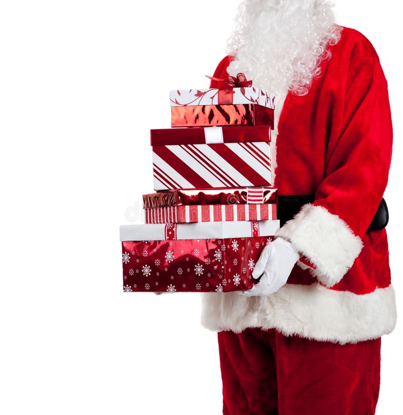 Santa Claus Giving Christmas Presents Stock Photo - Image of giving ...