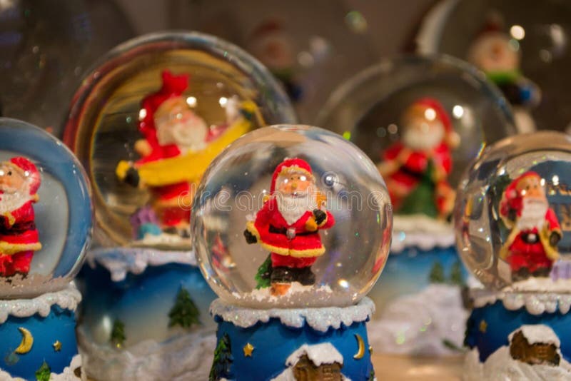 Santa-claus-glass-snow-balls Picture. Image: 87857929