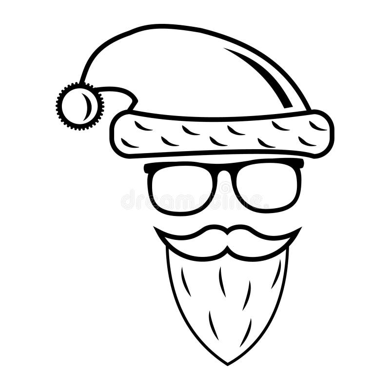 Santa Glasses Outline Stock Illustrations – 280 Santa Glasses Outline ...