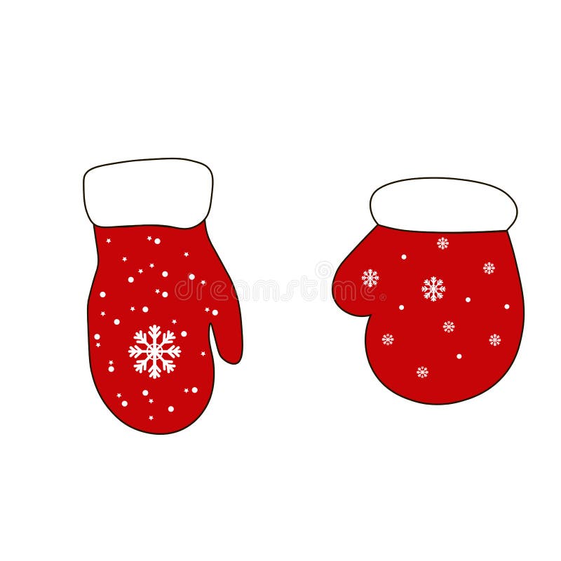 Vector Cartoon Color Illustration - Christmas Gloves. Mittens of Santa ...