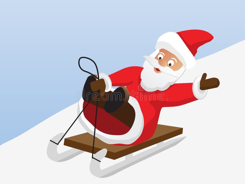 Santa Claus Goes on a Sledge Stock Vector - Illustration of cold, sled ...