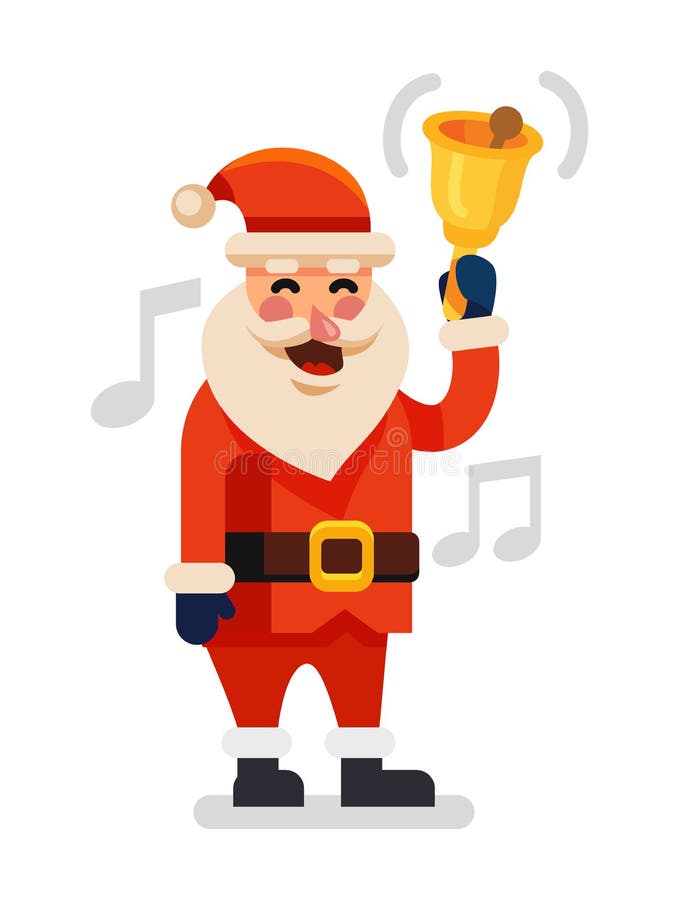 Santa Claus with Gold Christmas Bell. Stock Vector - Illustration of ... Santa Claus with Gold Christmas Bell. Stock Vector - Illustration of ...
