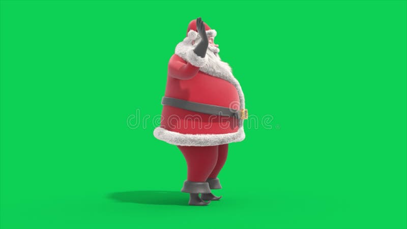 Santa Claus Greets Green Screen Loop Side 3D Rendering Animations 4K ...