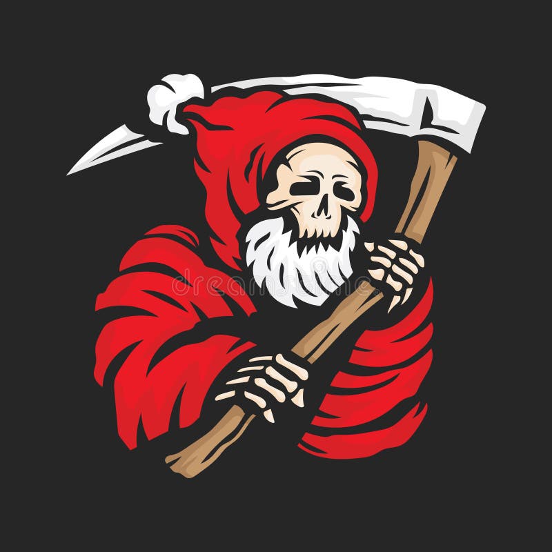 Santa Claus Grim Reaper Vector Illustration Stock Vector - Illustration ...