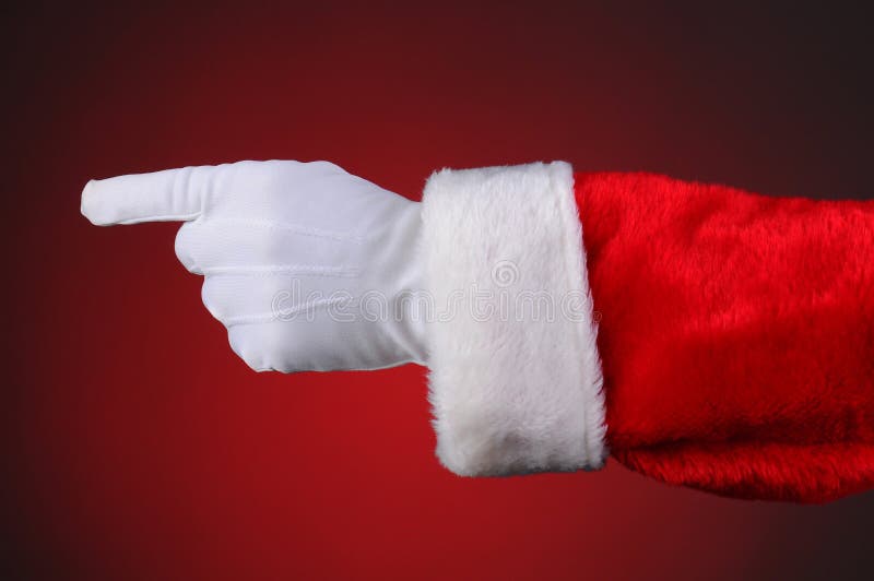 Santa Claus Hand Pointing stock photo. Image of xmas - 26454996