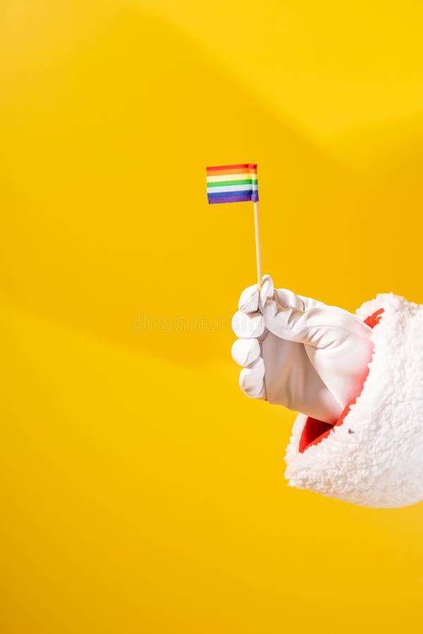 Santa Claus Hands Holding a Gay Flag Stock Photo - Image of saint ...