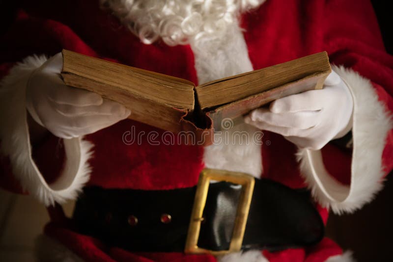 Santa claus with old book stock image. Image of merry - 202834901