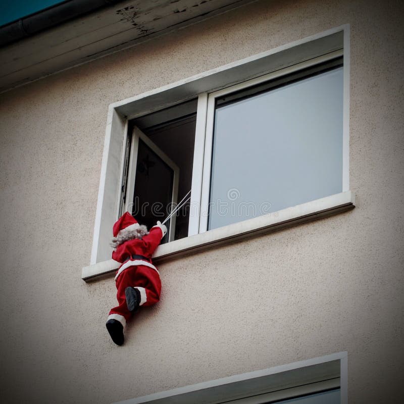 252 Santa Claus Hanging Window Stock Photos - Free & Royalty-Free Stock ...