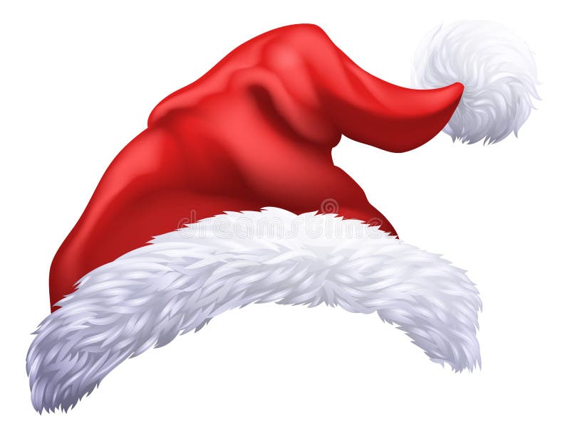Santa Claus Hat Father Christmas Cap Stock Vector - Illustration of ...