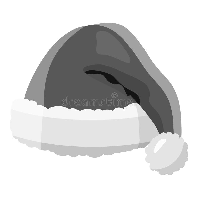Santa Claus Hat Icon, Gray Monochrome Style Stock Vector - Illustration ...