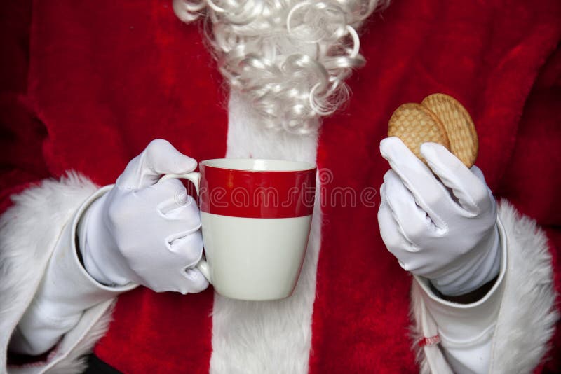 Santa claus having coffee stock photo. Image of claus - 80470640