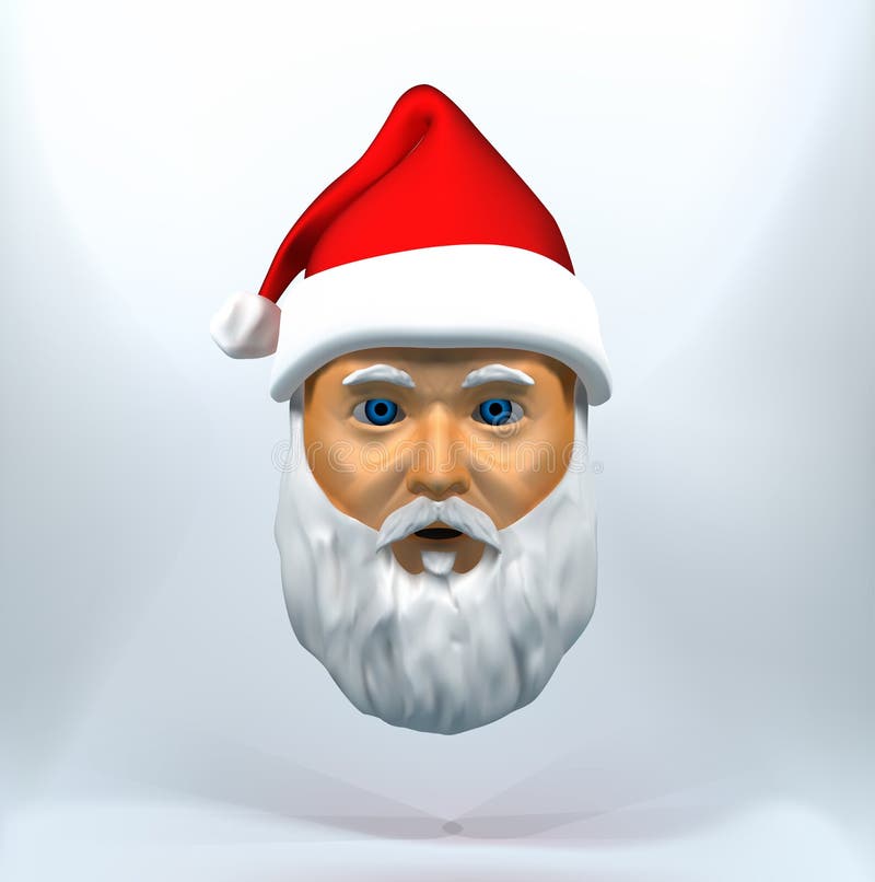Santa Claus Head 3d Cartoon Icon. Santa Claus Head 3d Stock ...