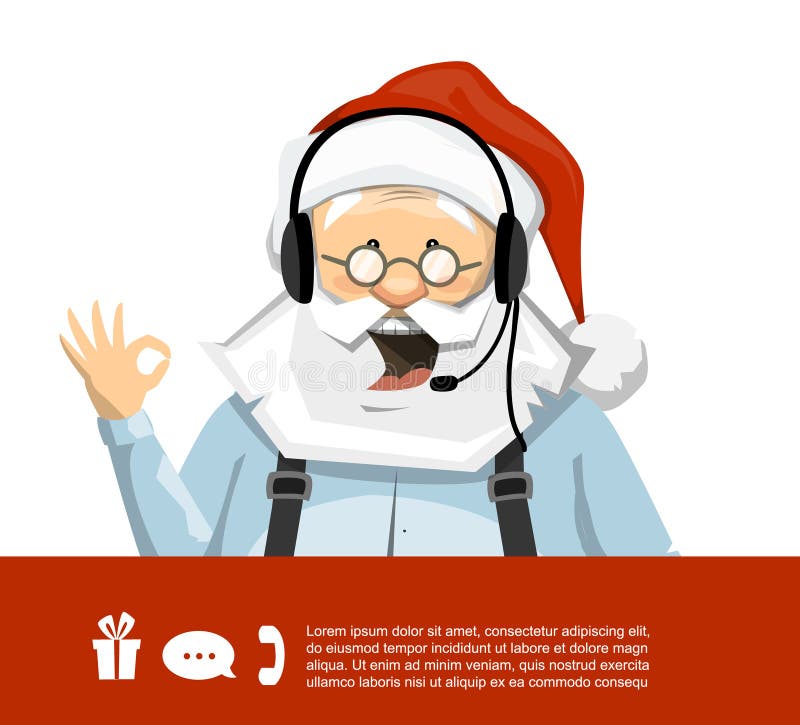 Santa Claus Call Center Vector Cartoon Stock Illustrations – 13 Santa ...