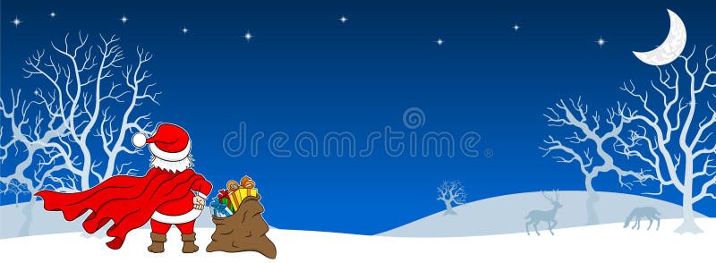 Santa claus hero at work stock vector. Illustration of moon - 103920141