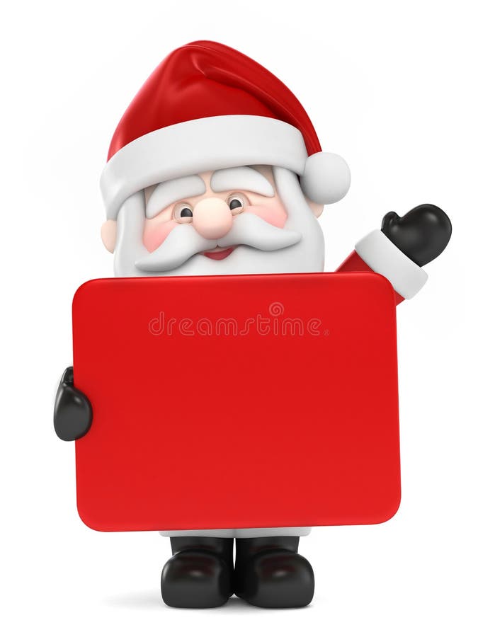 Santa Claus with a Blank Billboard Stock Illustration - Illustration of ...