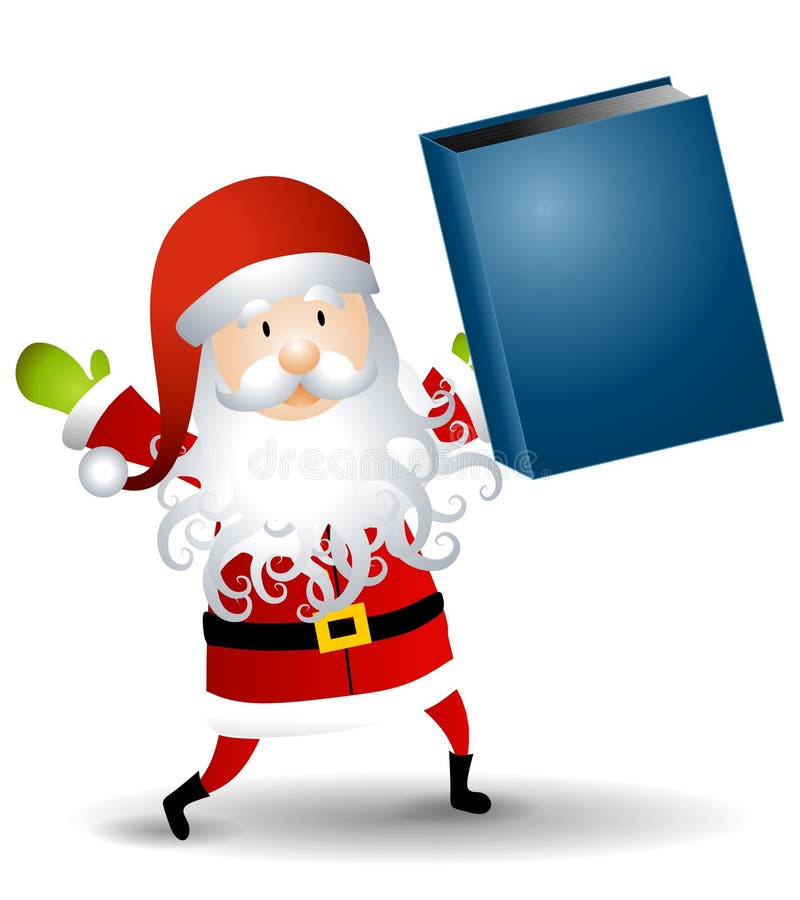 Santa Claus Holding Book stock illustration. Illustration of noel - 7171674
