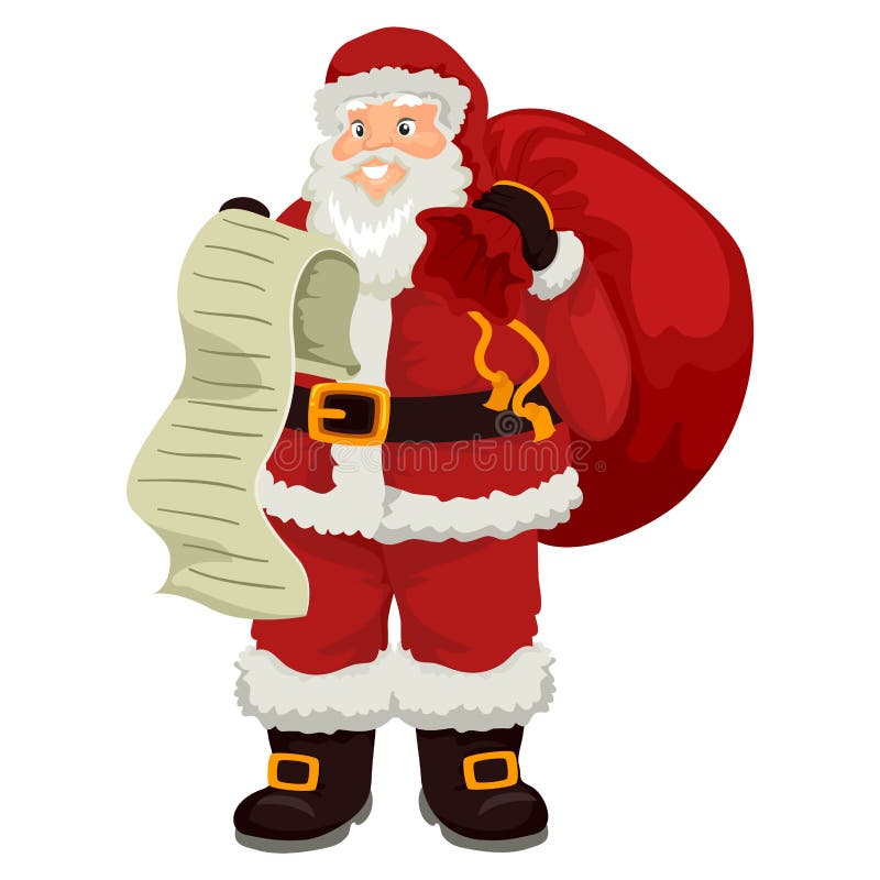 Santa Claus Running with His Gifts Stock Vector - Illustration of ...