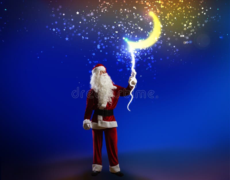 Santa Claus stock photo. Image of moon, decoration, celebration - 43788978