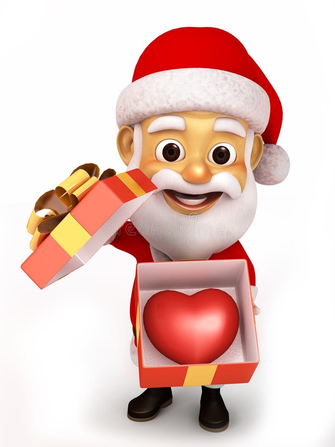 Santa Claus Holding Open Gift Boxs Stock Illustration - Illustration of ...