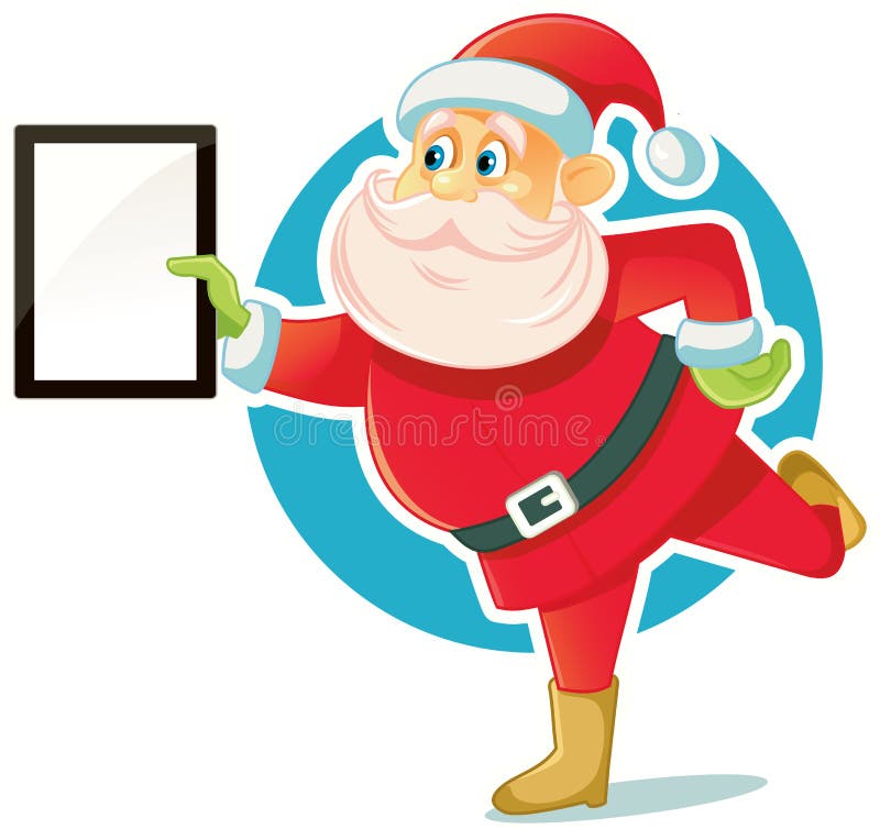 Santa Holding Digital Tablet Stock Illustrations – 79 Santa Holding ...